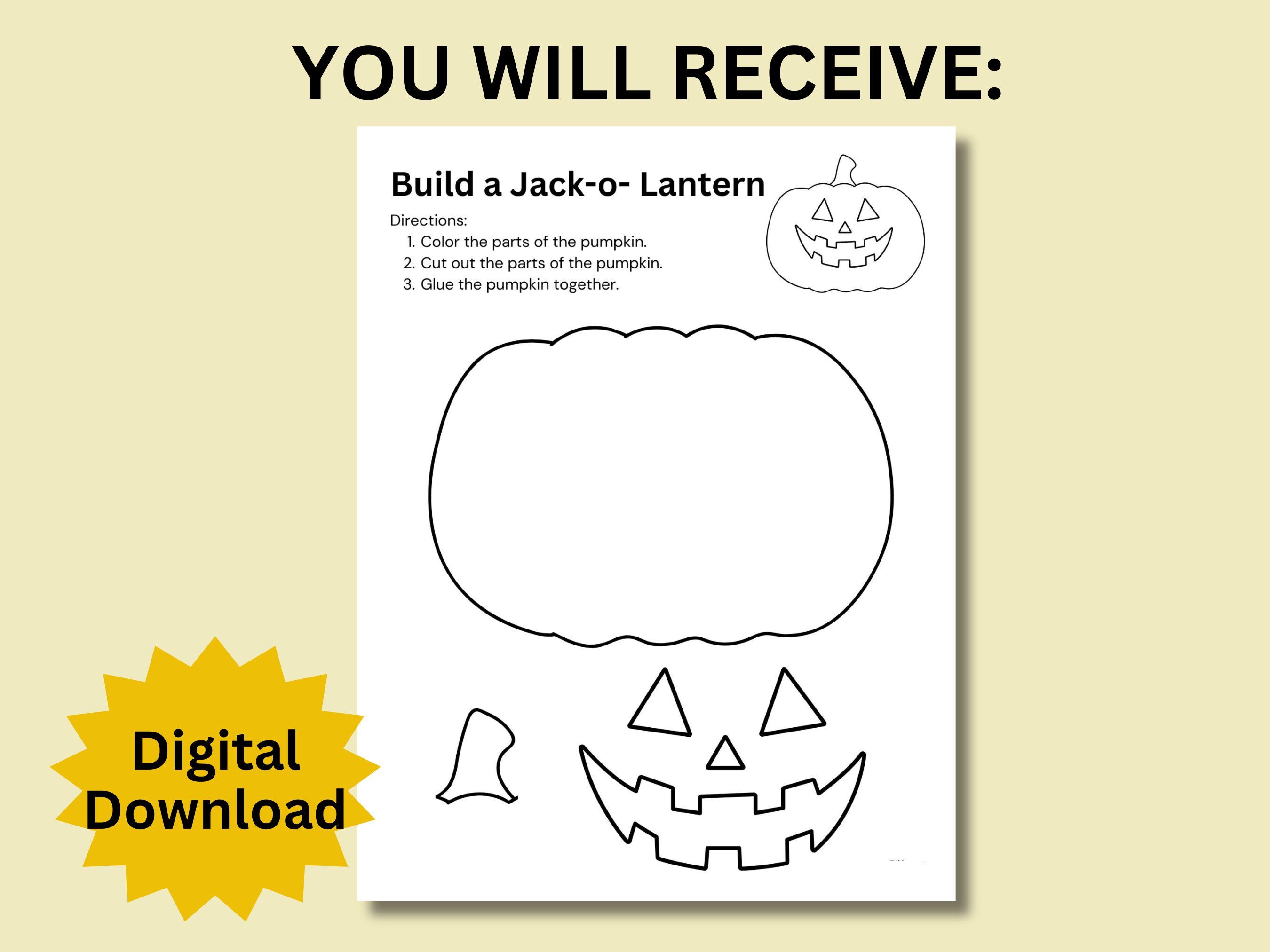 Build a Jack O' Lantern Pumpkin Craft, Pumpkin Craft for Kids ...