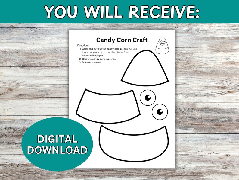 Candy Corn Craft for Kids: Fall & Halloween Activity (PDF Pattern) - Etsy