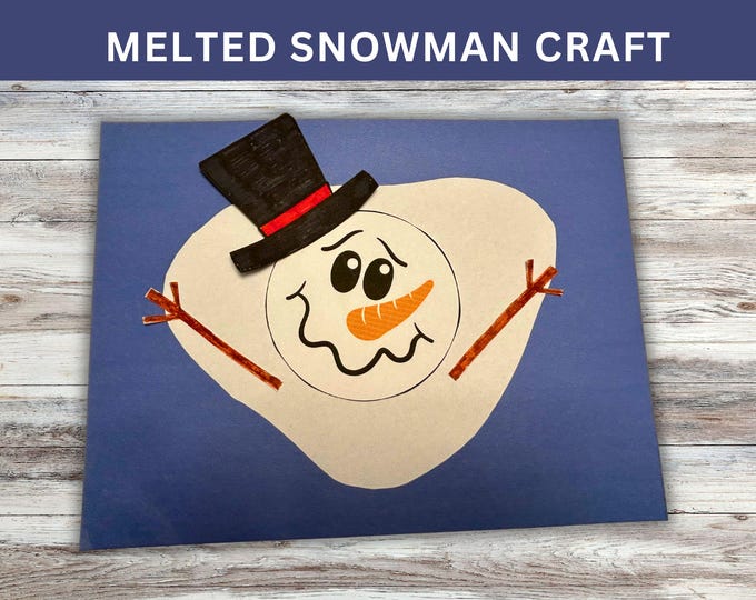 Melted Snowman Paper Craft Template, Preschool Winter Activity (PDF ...