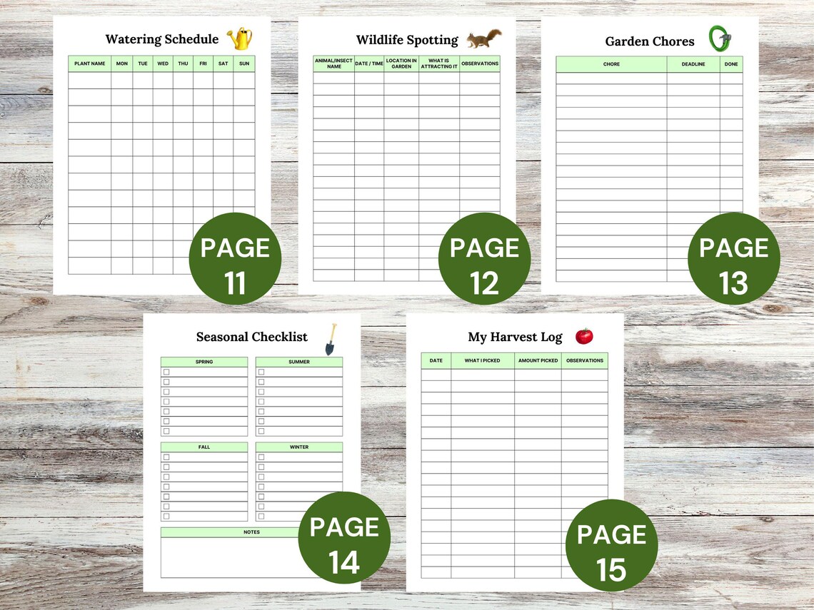 Kids Garden Planner: Printable Garden Journal, Spring Activities (PDF ...
