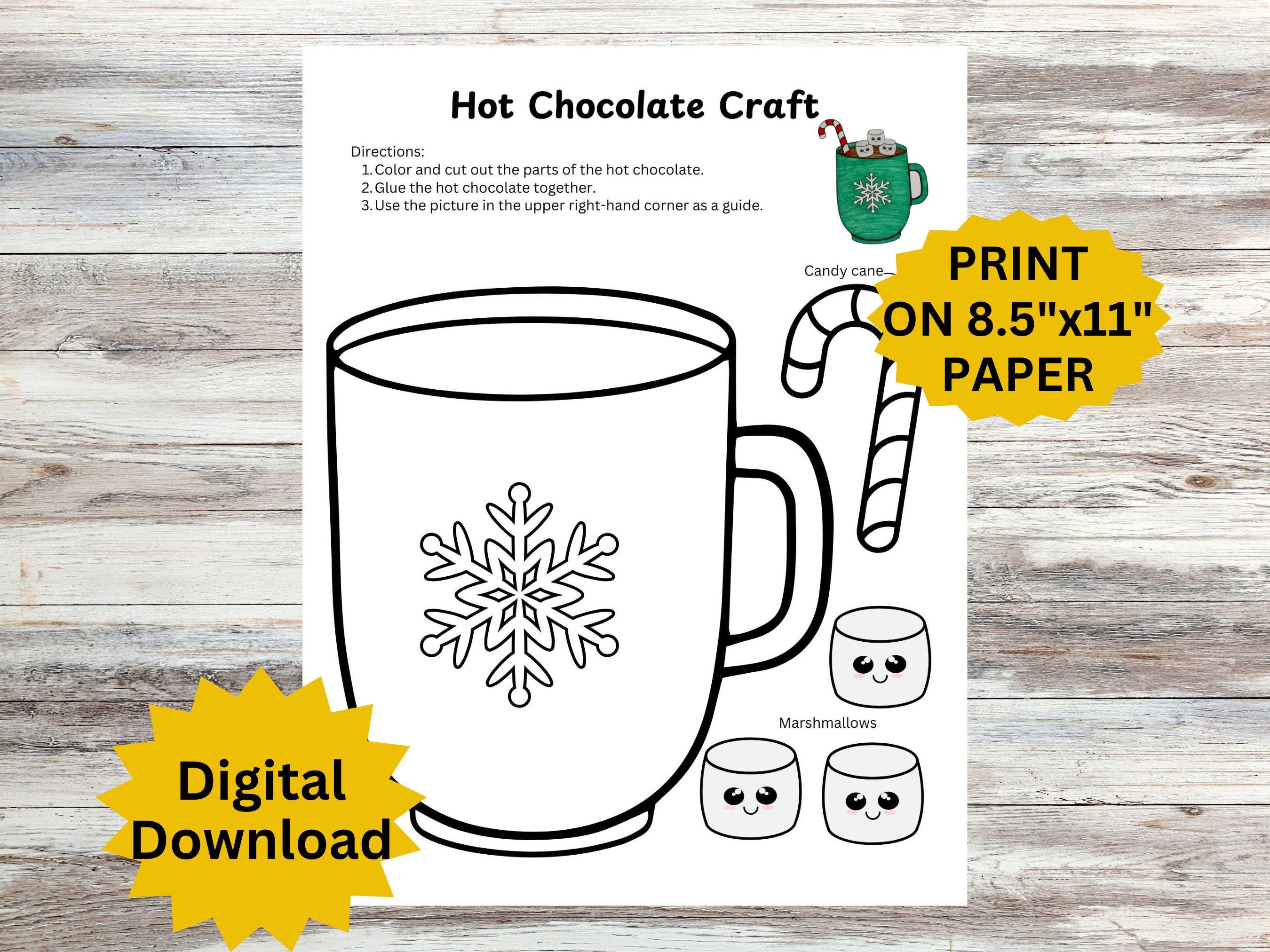 Hot Chocolate Craft for Kids, Printable Winter Craft for Kids, Hot ...