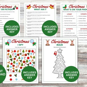 Printable Christmas Games Bundle, Christmas Party Games, Christmas ...