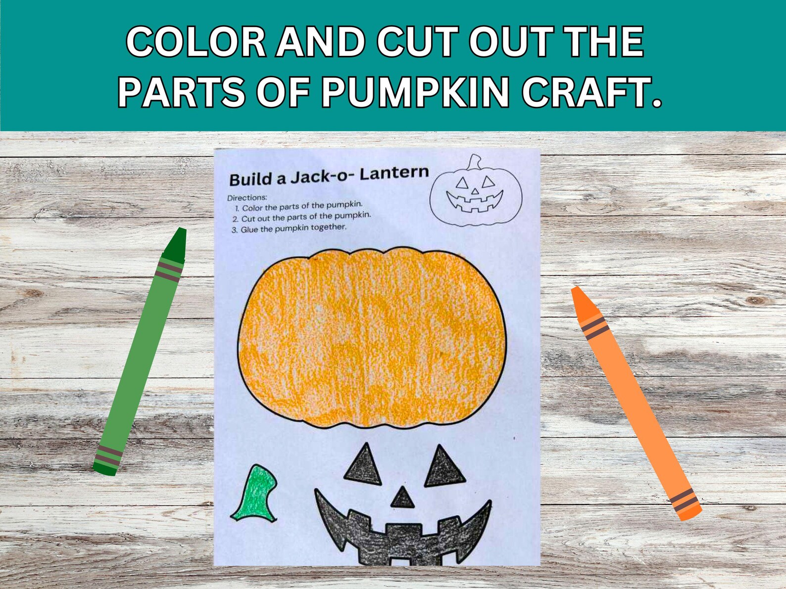 Build a Jack O' Lantern Pumpkin Craft: Halloween Activity (PDF) - Etsy