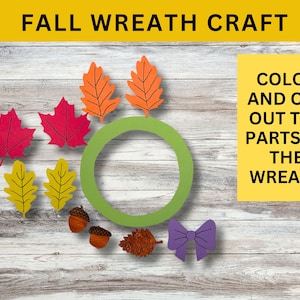 Fall Wreath Craft: Thanksgiving Coloring Activity (digital Download) - Etsy
