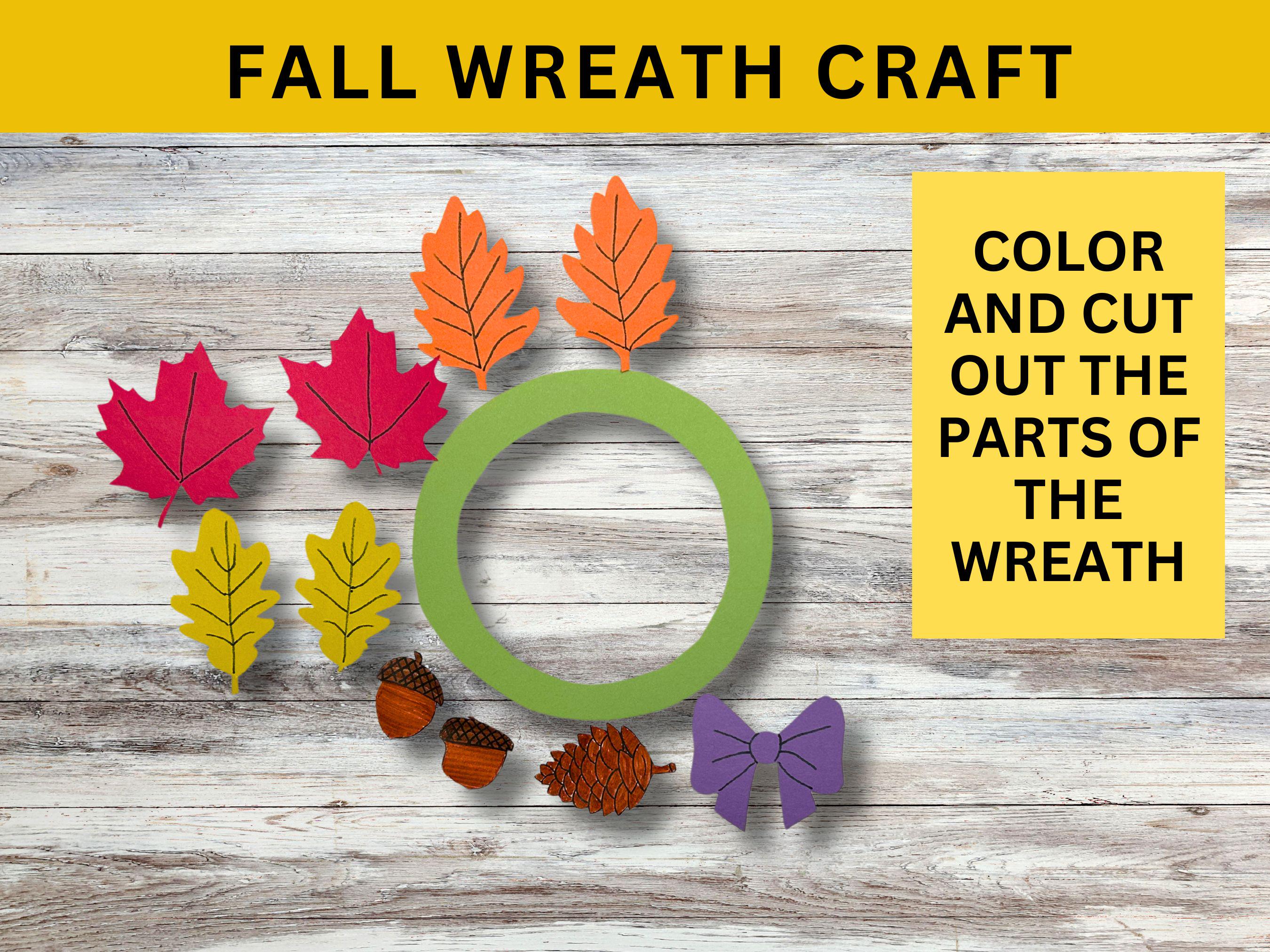 Fall Wreath Craft: Thanksgiving Coloring Activity (digital Download) - Etsy