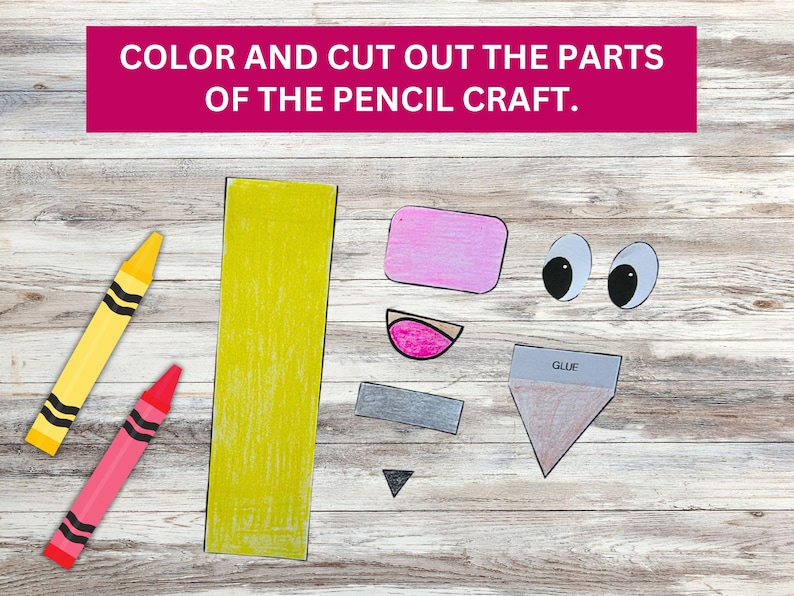 Printable Pencil Craft for Kids: Back to School Cut & Paste Activity ...