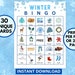 Winter Bingo Game, Printable 30 Unique Bingo Cards, Winter Party Game ...