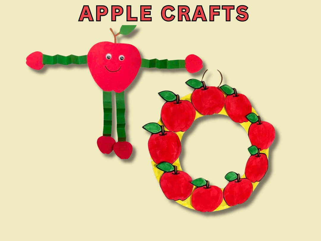 Apple Crafts for Kids, Apple Person Craft, Apple Wreath Craft for Kids ...