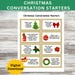 Christmas Conversation Starters, Printable Christmas Conversation ...