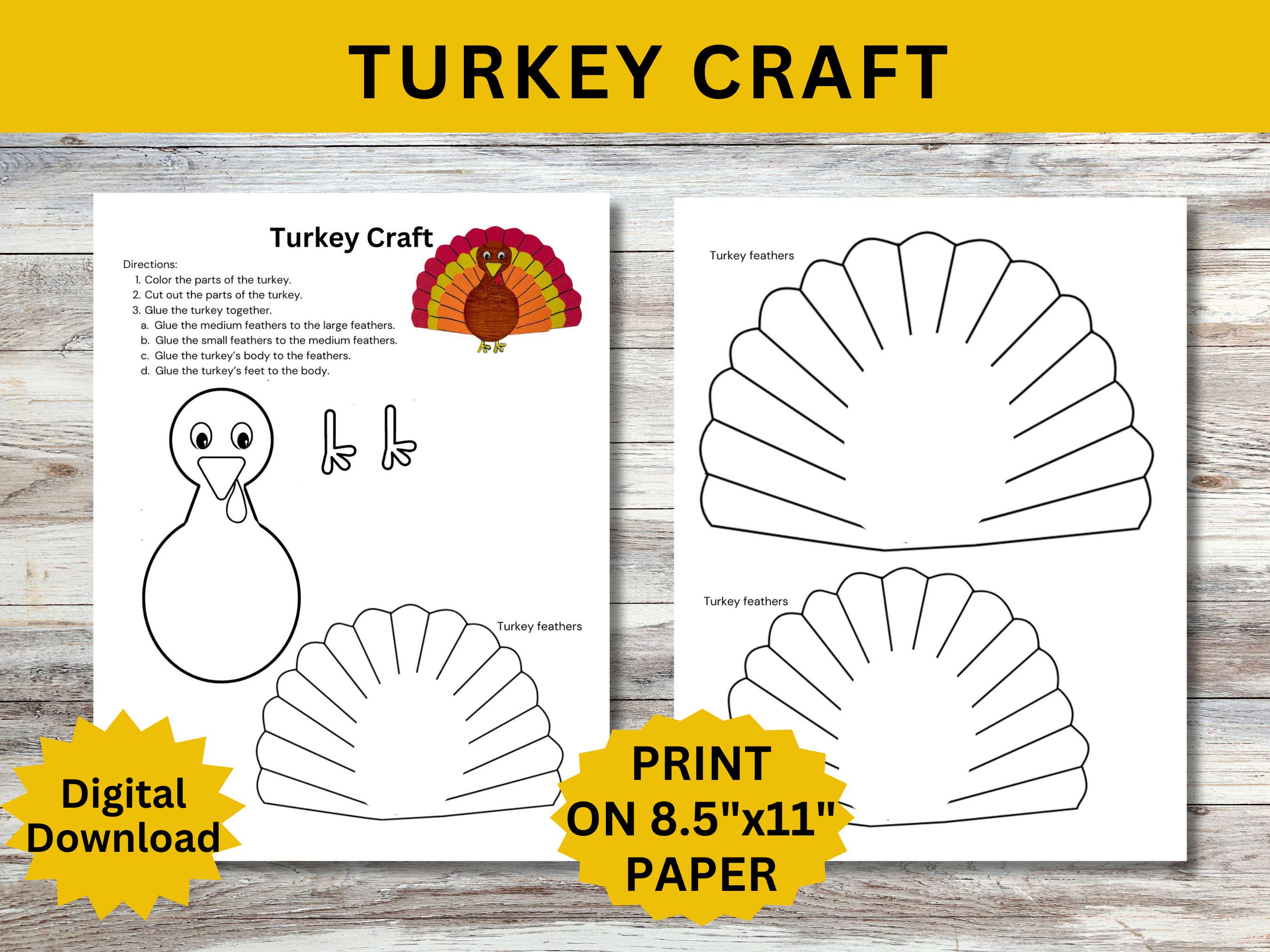 Printable Turkey Craft Template: Thanksgiving Activity for Kids ...