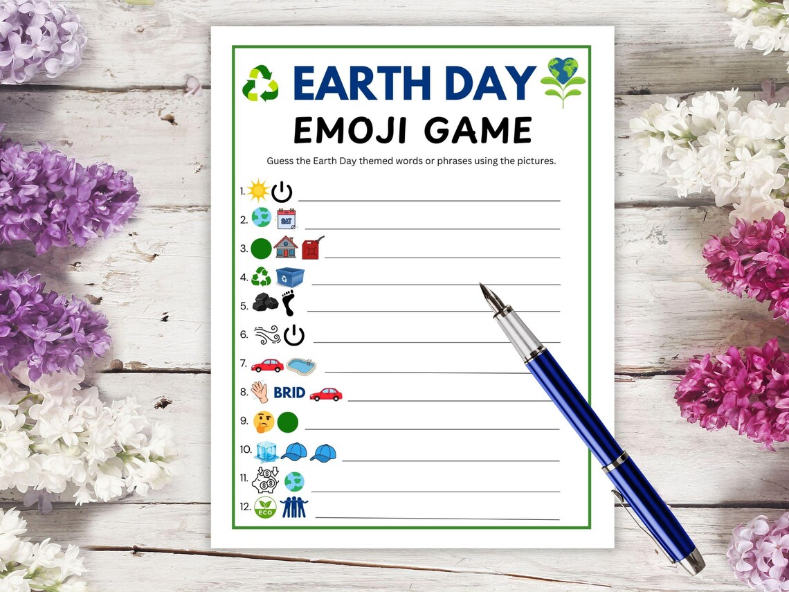 Earth Day Emoji Game Printable | Guess the Emoji Activity for Kids ...