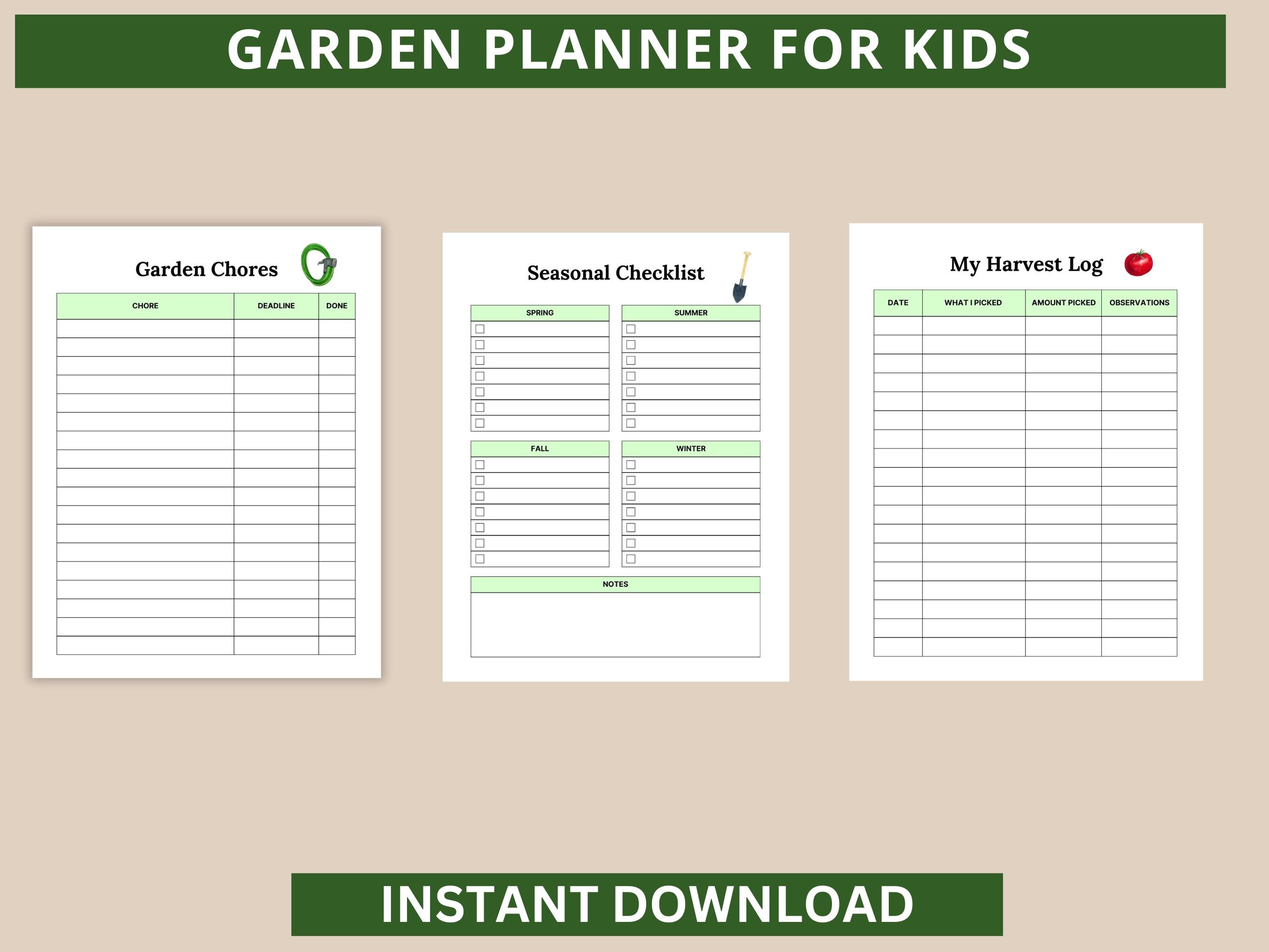 Ultimate Garden Planner for Kids, Printable Garden Journal Garden ...
