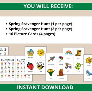 Spring Scavenger Hunt, Printable Spring Nature Hunt for Kids, Spring ...