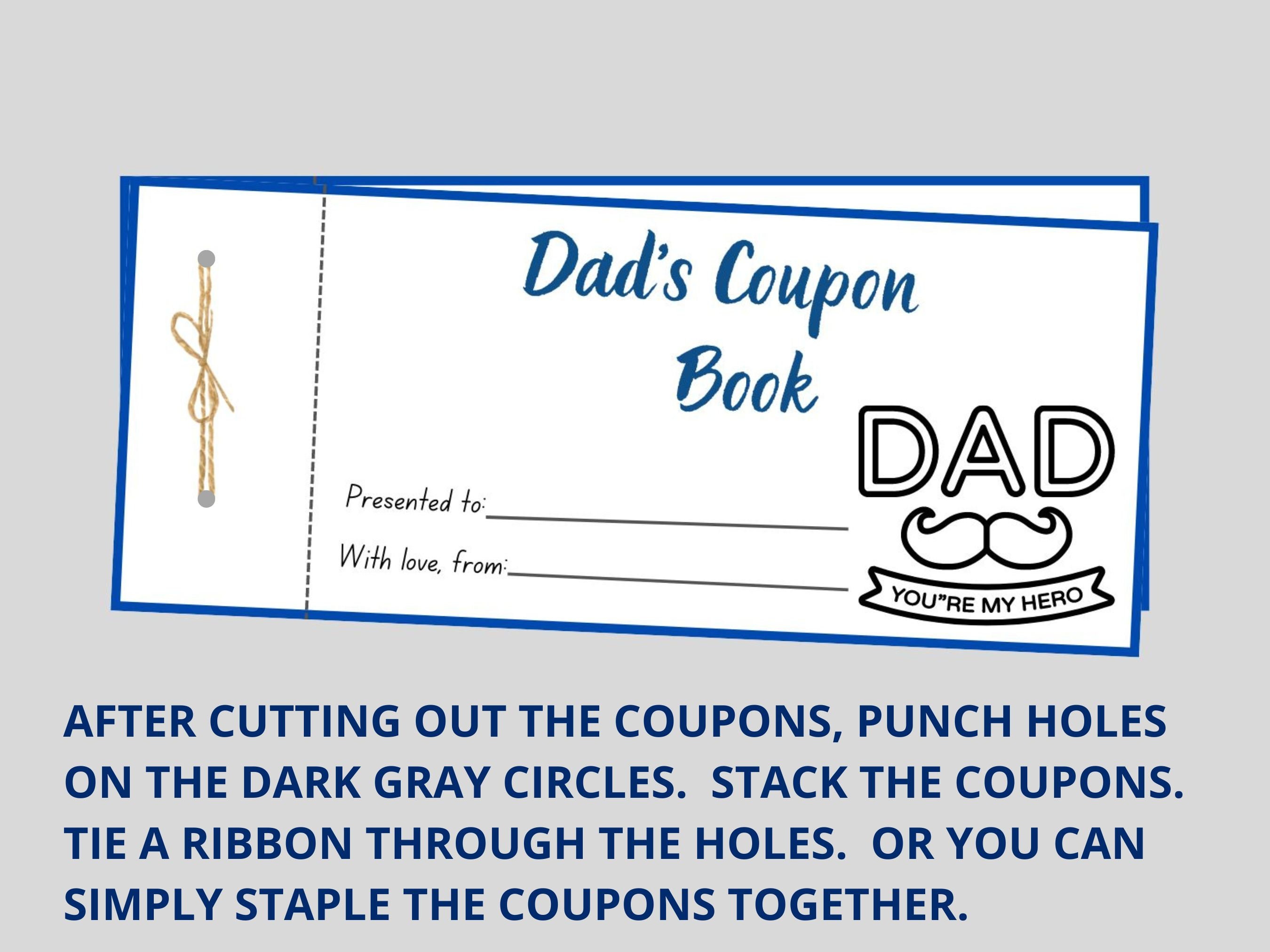 Father's Day Coupons, Coupon Book for Dad, Gift for Dad From Kids ...
