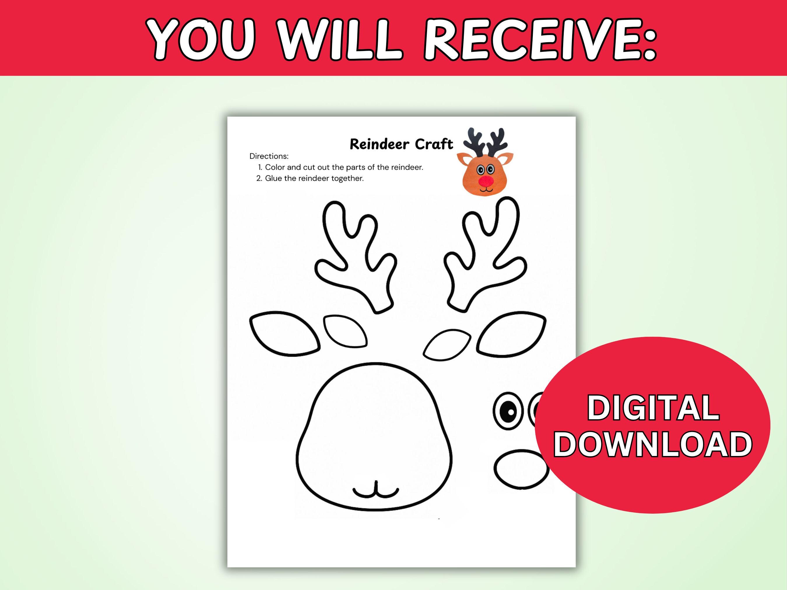 Reindeer Craft for Kids, Christmas Activity, Winter Art Project ...