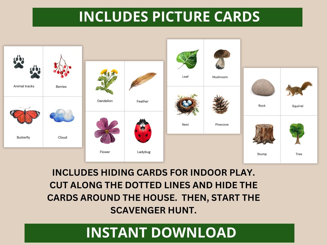 Nature Scavenger Hunt, Printable Outdoor Treasure Hunt, Summer ...