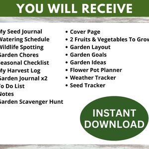 Kids Garden Planner: Printable Garden Journal, Spring Activities (PDF ...