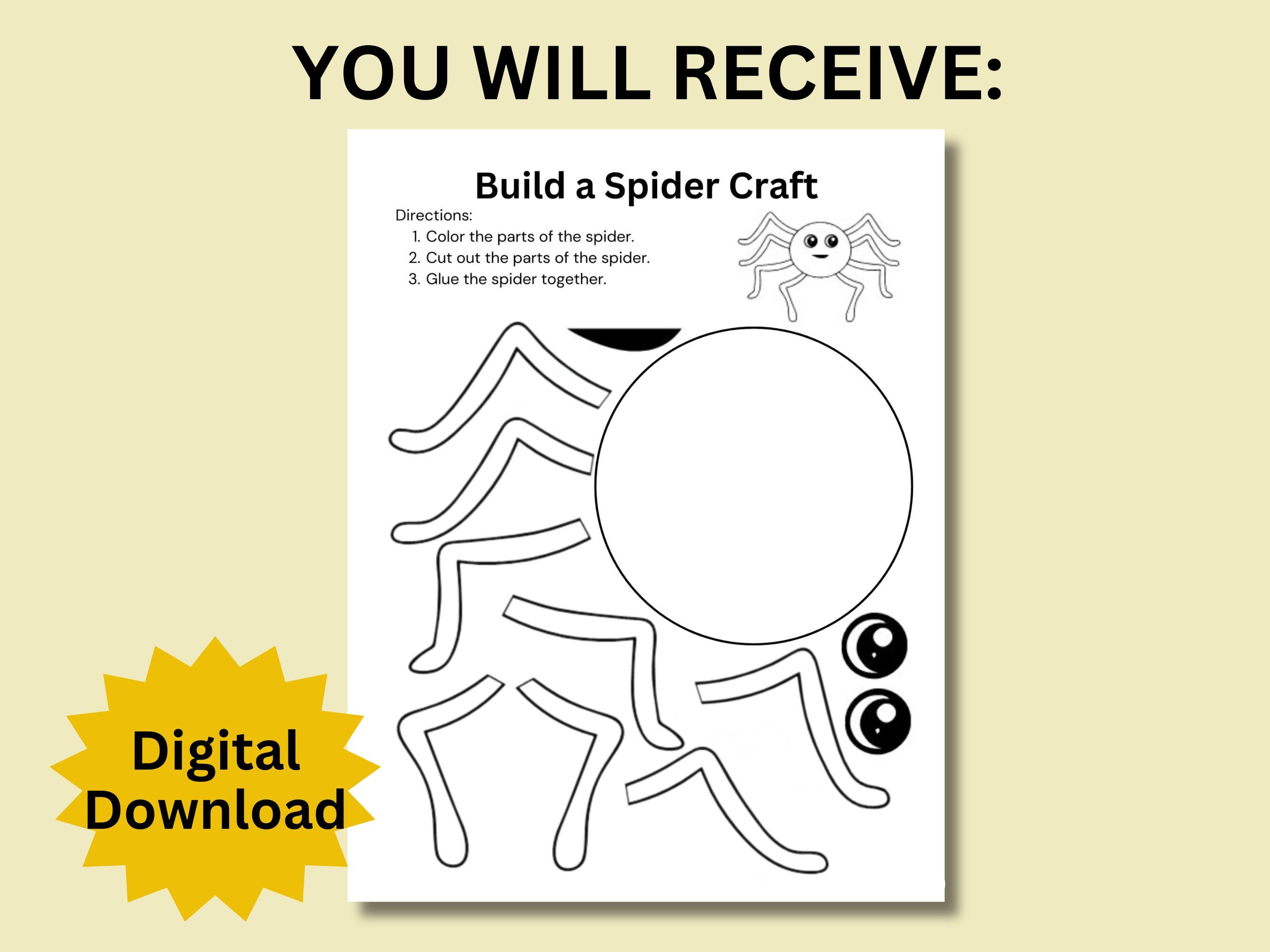 Halloween Spider Craft: Printable Spider Activity for Kids (digital ...