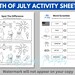 Fourth of July Activity Sheets 4th of July Activity Pages July 4th ...