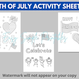 Fourth of July Activity Sheets 4th of July Activity Pages July 4th ...