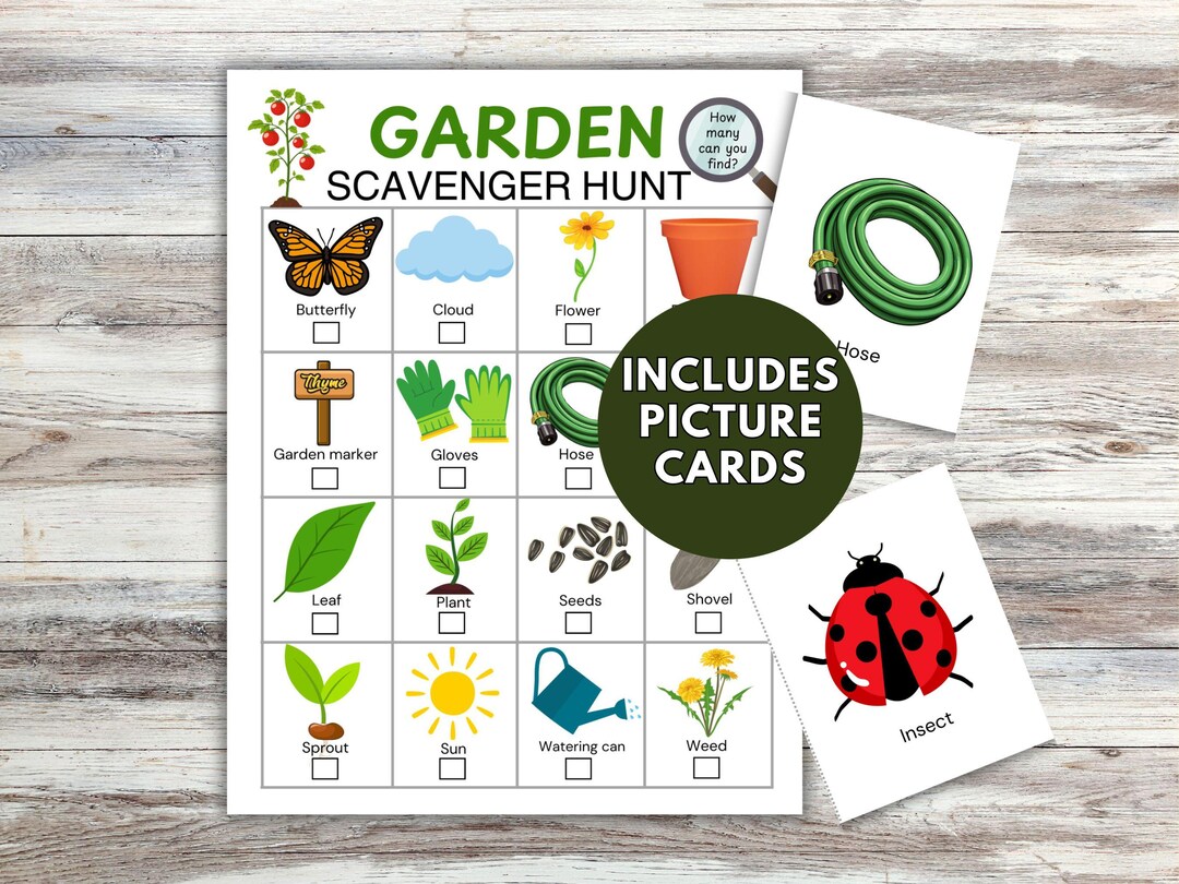 Garden Scavenger Hunt for Kids, Backyard Scavenger Hunt, Outdoor ...
