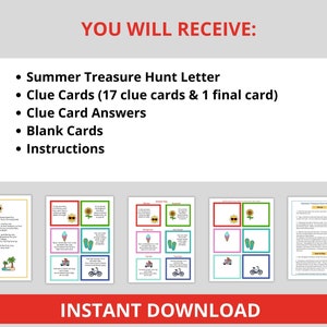 Summer Scavenger Hunt for Kids Printable Summer Treasure Hunt Indoor ...