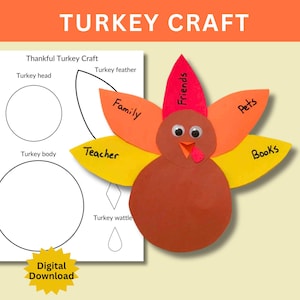 Thankful Turkey Craft for Kids: Thanksgiving Gratitude Activity ...