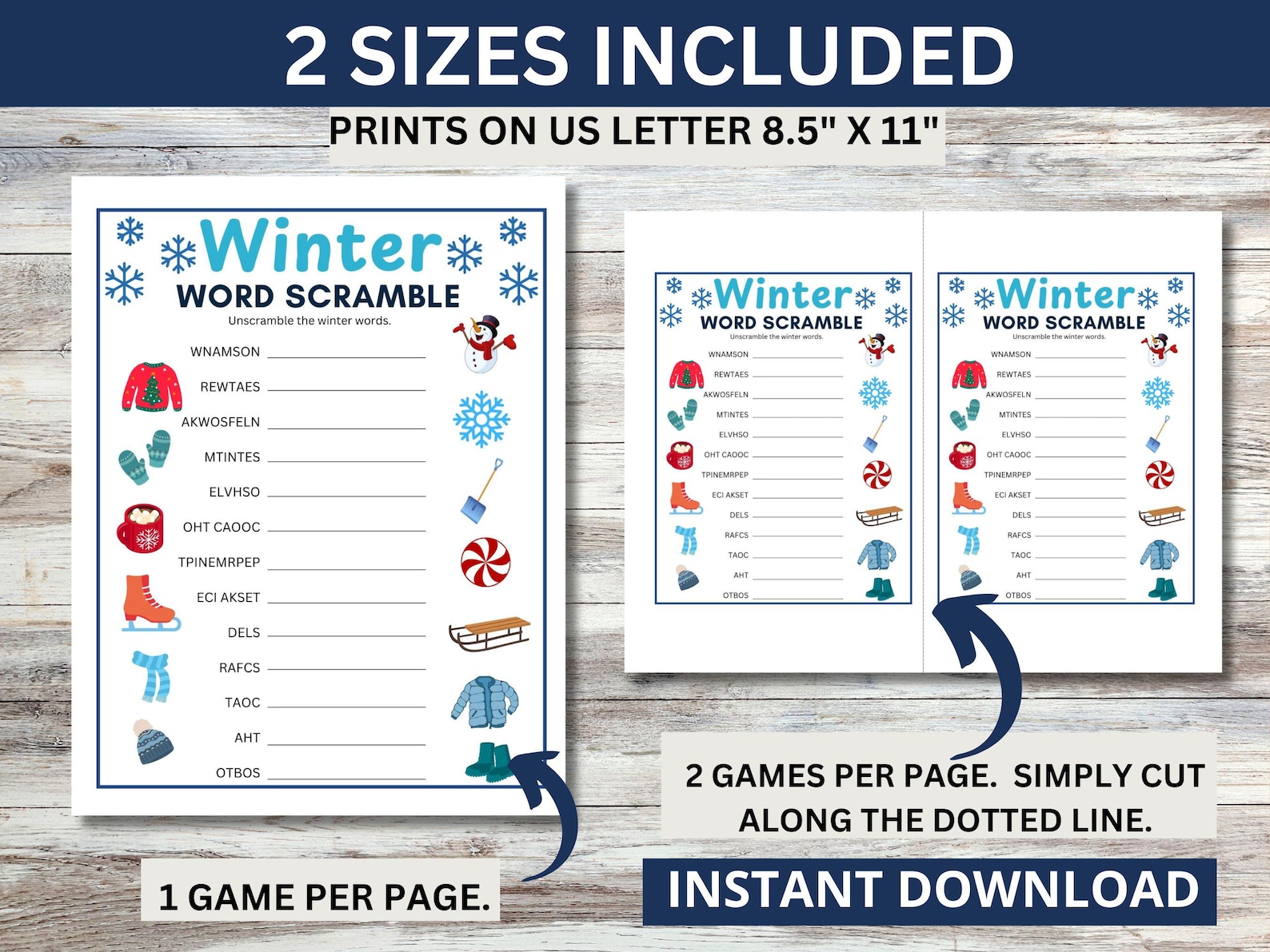 Winter Games Bundle, Printable Winter Party Games, Winter Activities ...