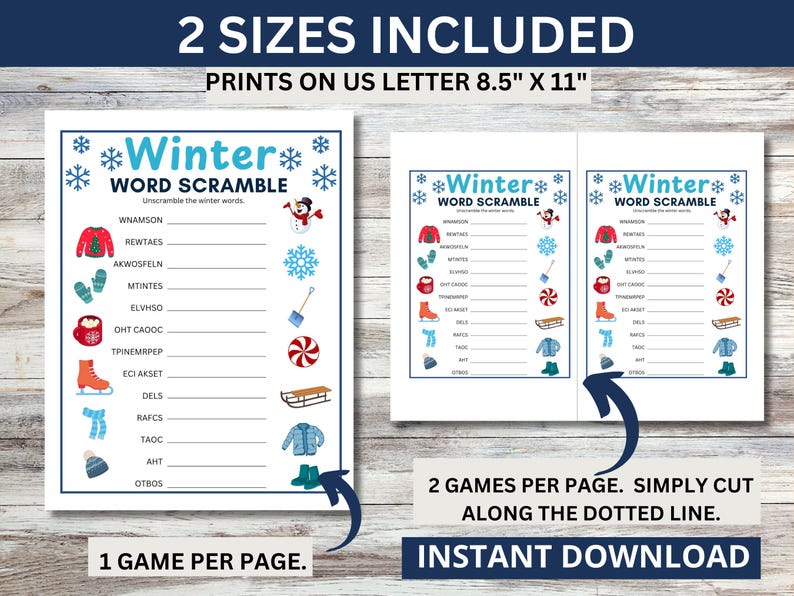 Winter Games Bundle, Printable Winter Party Games, Winter Activities ...