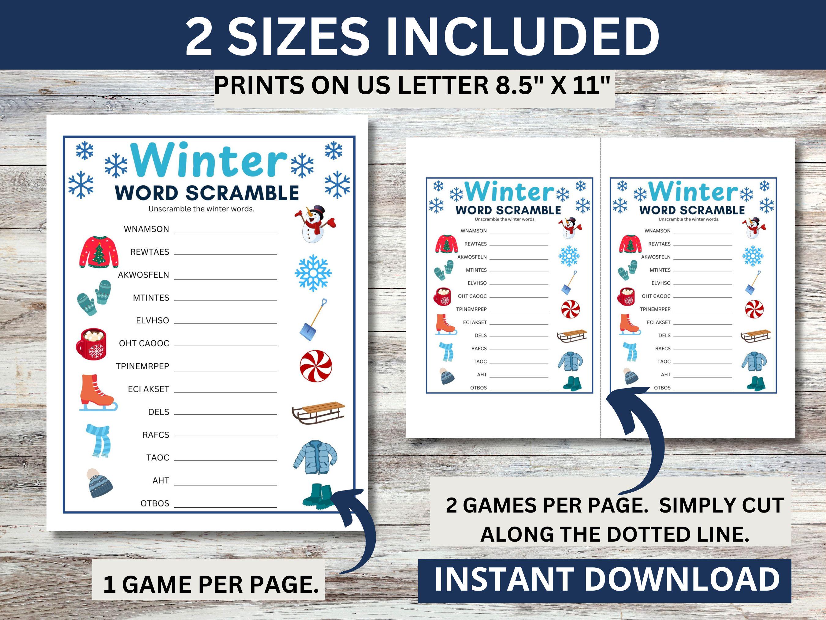 Winter Games Bundle, Printable Winter Party Games, Winter Activities ...