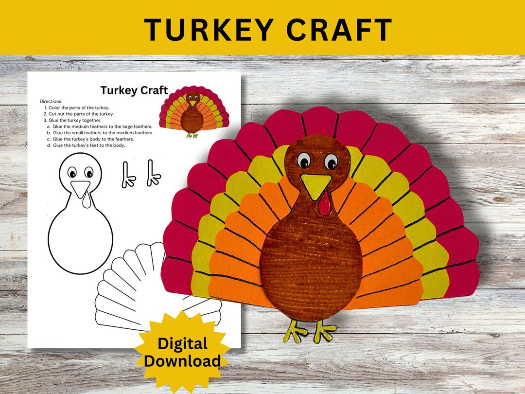Printable Turkey Craft Template: Thanksgiving Activity for Kids ...