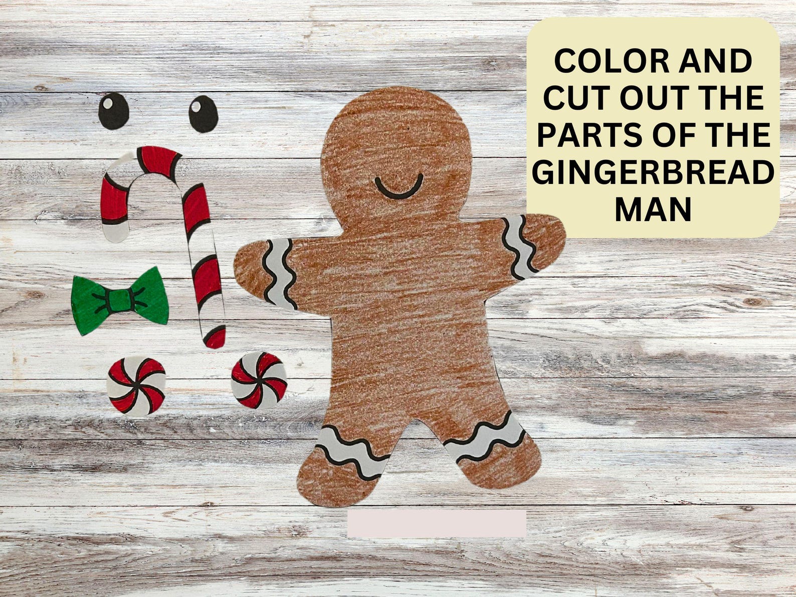 Gingerbread Man Craft for Kids, Printable Build a Gingerbread ...