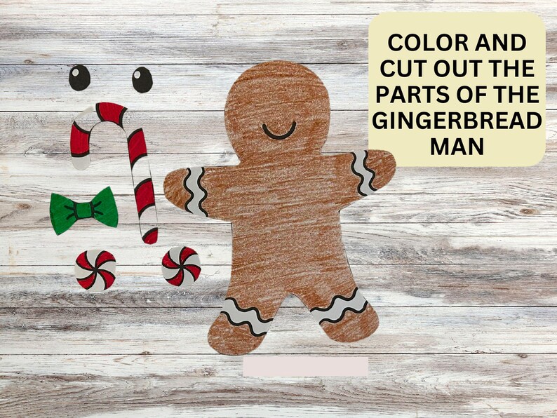 Gingerbread Man Craft for Kids, Printable Build a Gingerbread ...