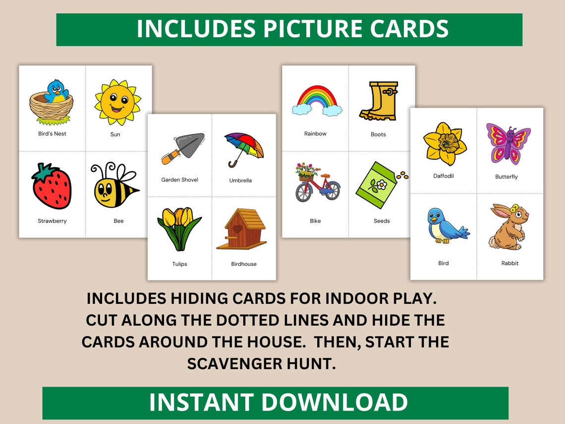 Spring Scavenger Hunt, Printable Spring Nature Hunt for Kids, Spring ...