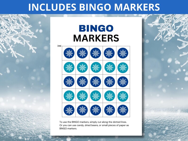 Winter Bingo, Printable Winter Bingo Cards, Winter Party Game, Winter ...