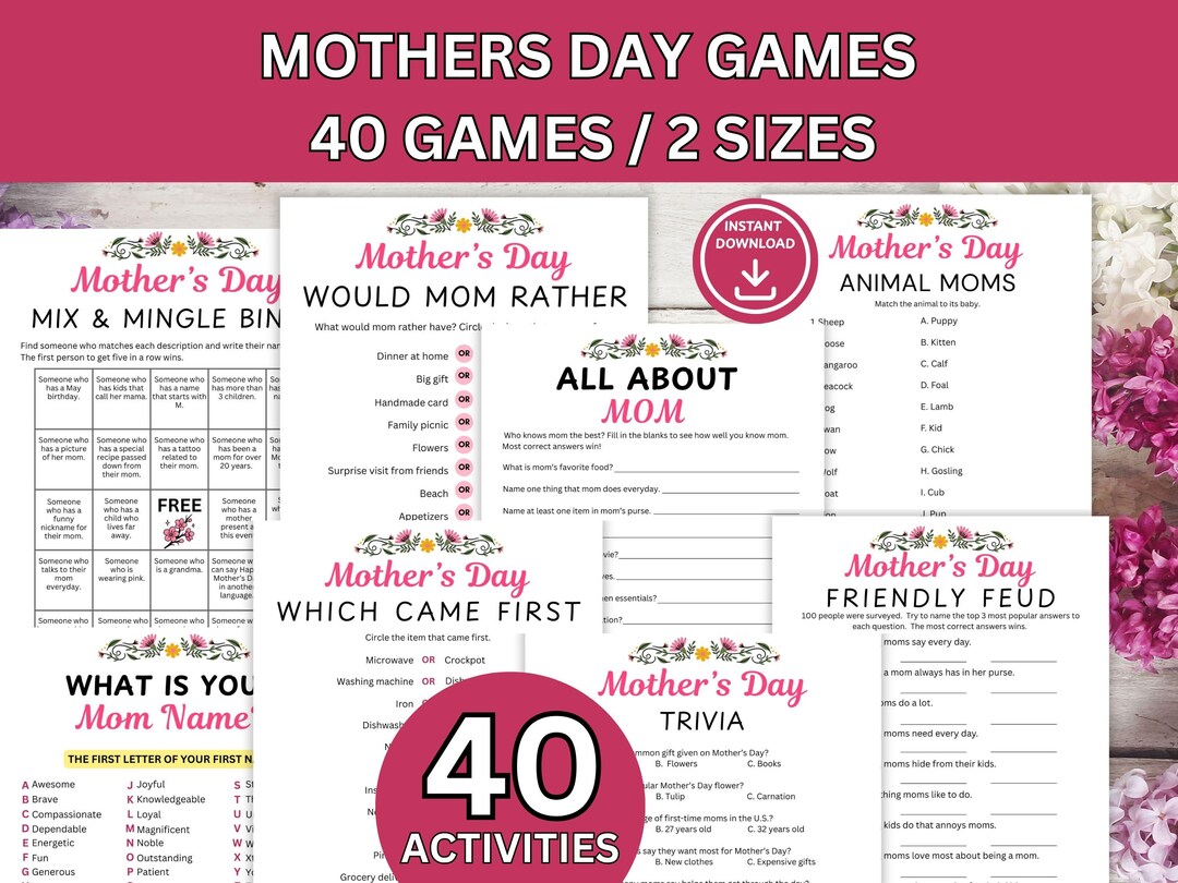 Mother’s Day Games Bundle Printable | Mother’s Day Activities | Family ...