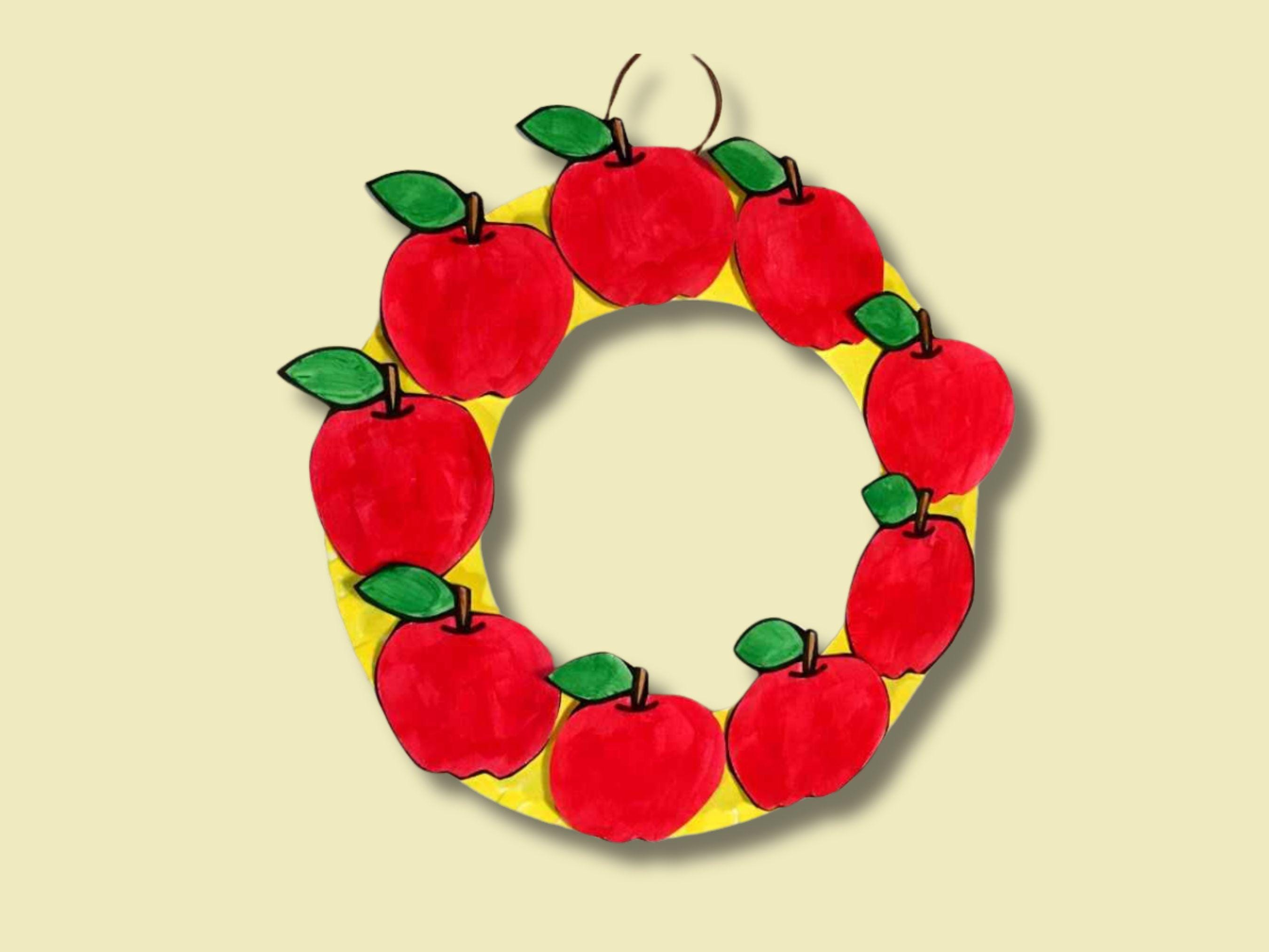 Apple Crafts for Kids, Apple Person Craft, Apple Wreath Craft for Kids ...