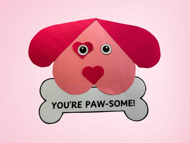 Heart Dog Craft, Valentine's Day Craft, Valentines for Kids, Kids Craft ...