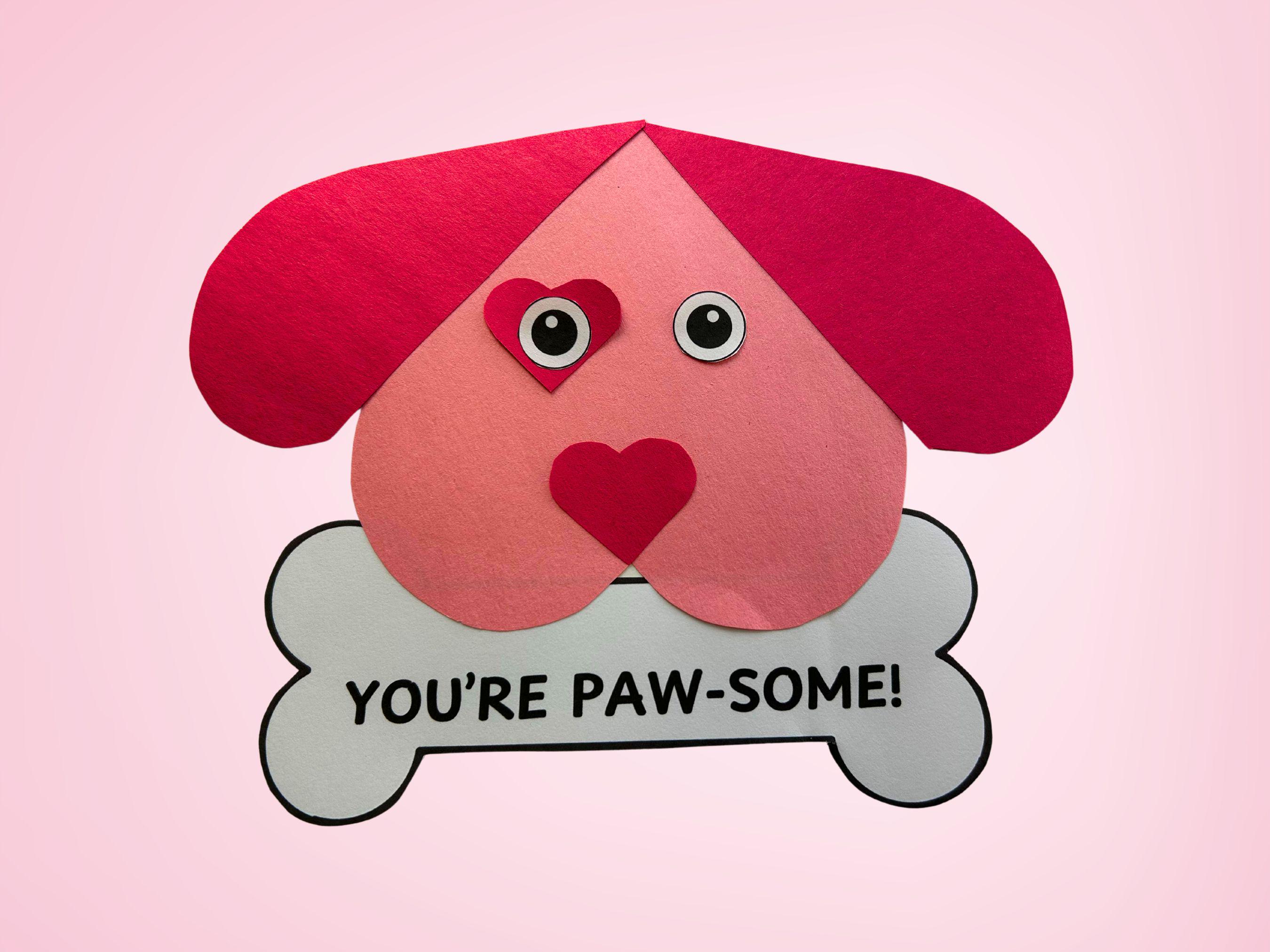 Heart Dog Craft, Valentine's Day Craft, Valentines for Kids, Kids Craft ...