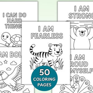 Positive Affirmations Coloring Pages for Kids, Mindfulness Activity ...