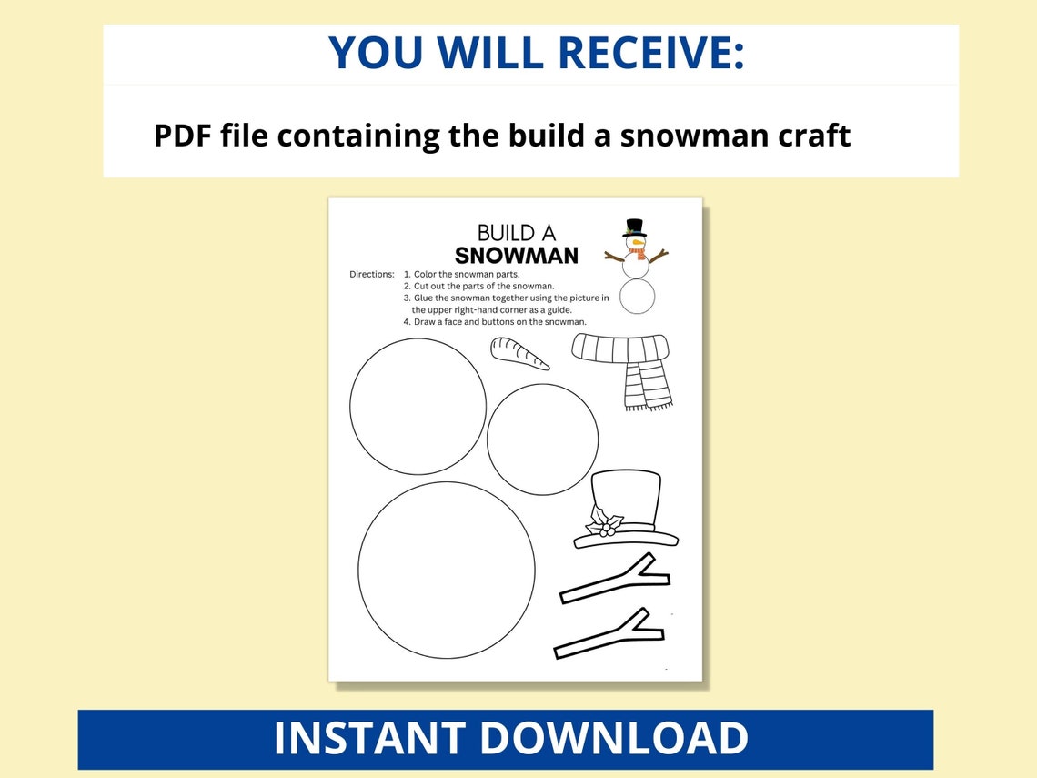 Build A Snowman Craft Christmas Craft for Kids Winter Craft Printable ...