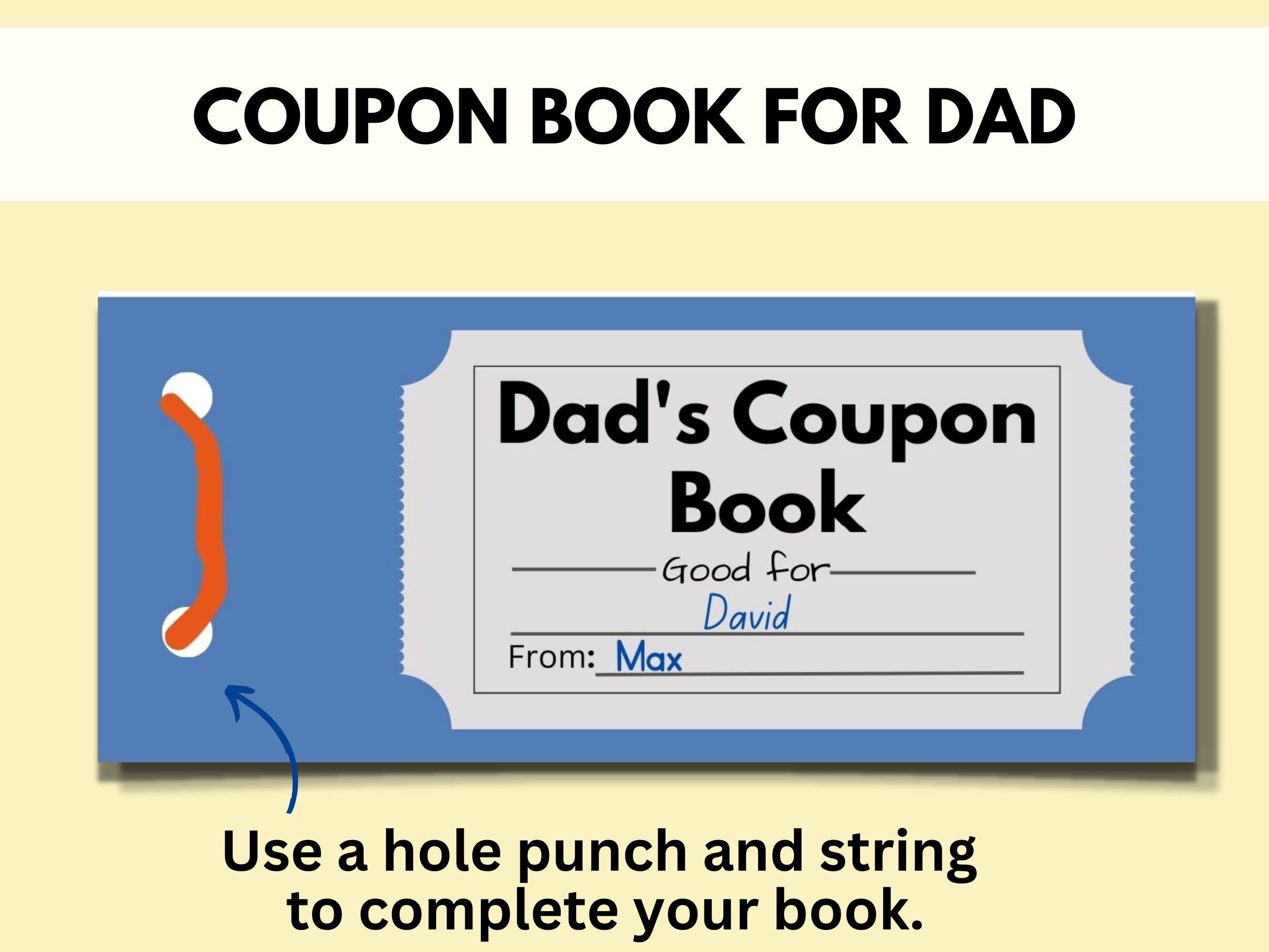 Father's Day Coupon Book Printable, Birthday Coupon Book for Dad ...