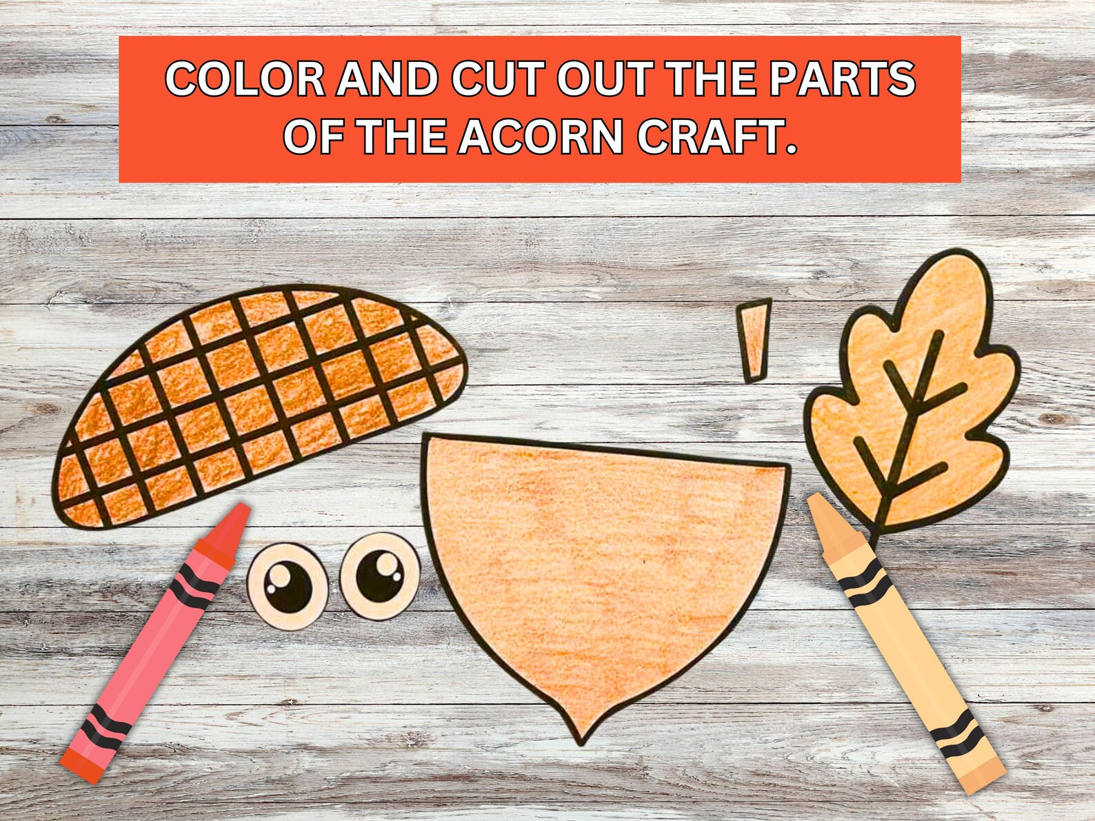 Build an Acorn Craft: Printable Fall Kids Activity (PDF Download - Etsy