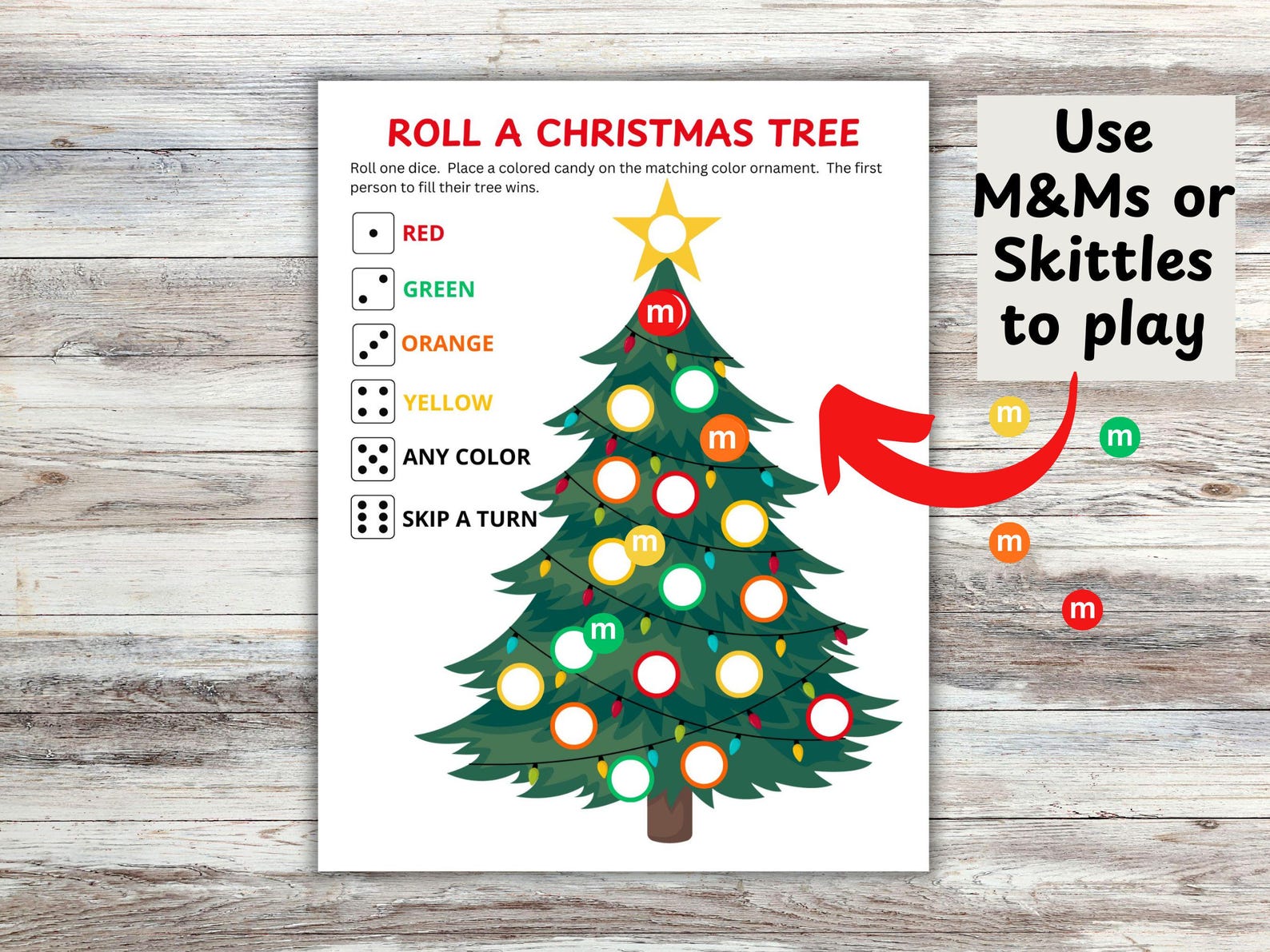 Roll A Christmas Tree Game: Printable Holiday Activity (PDF) - Etsy