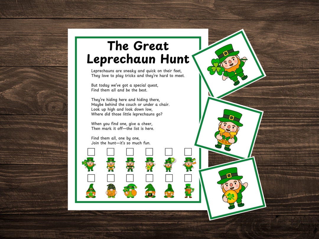 Leprechaun Hunt for Kids, Leprechaun Scavenger Hunt, Leprechaun ...