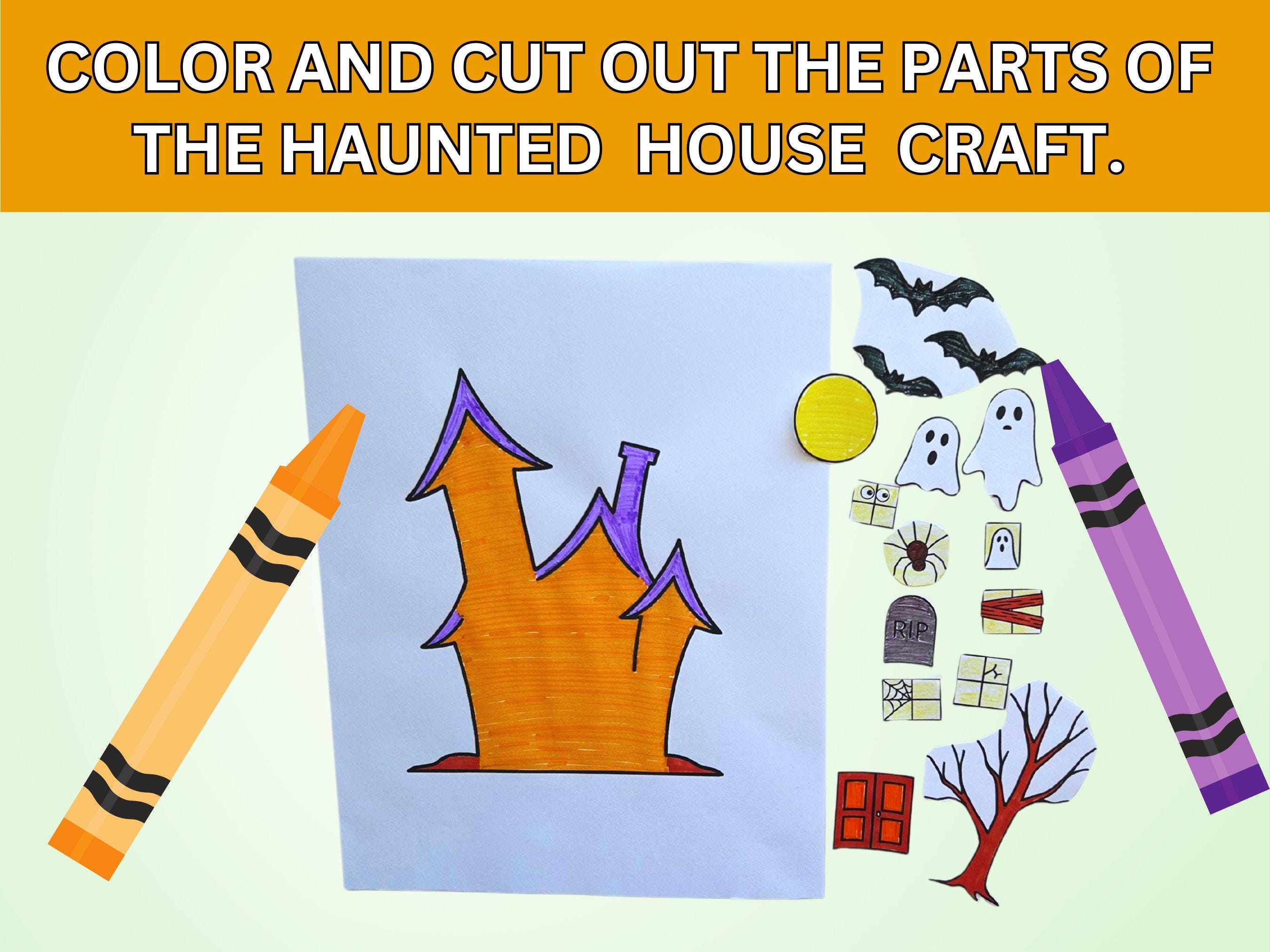 Haunted House Halloween Craft for Kids: Printable Activity - Etsy
