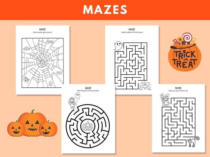 Halloween Activity Sheets Printable Halloween Games Halloween Coloring ...