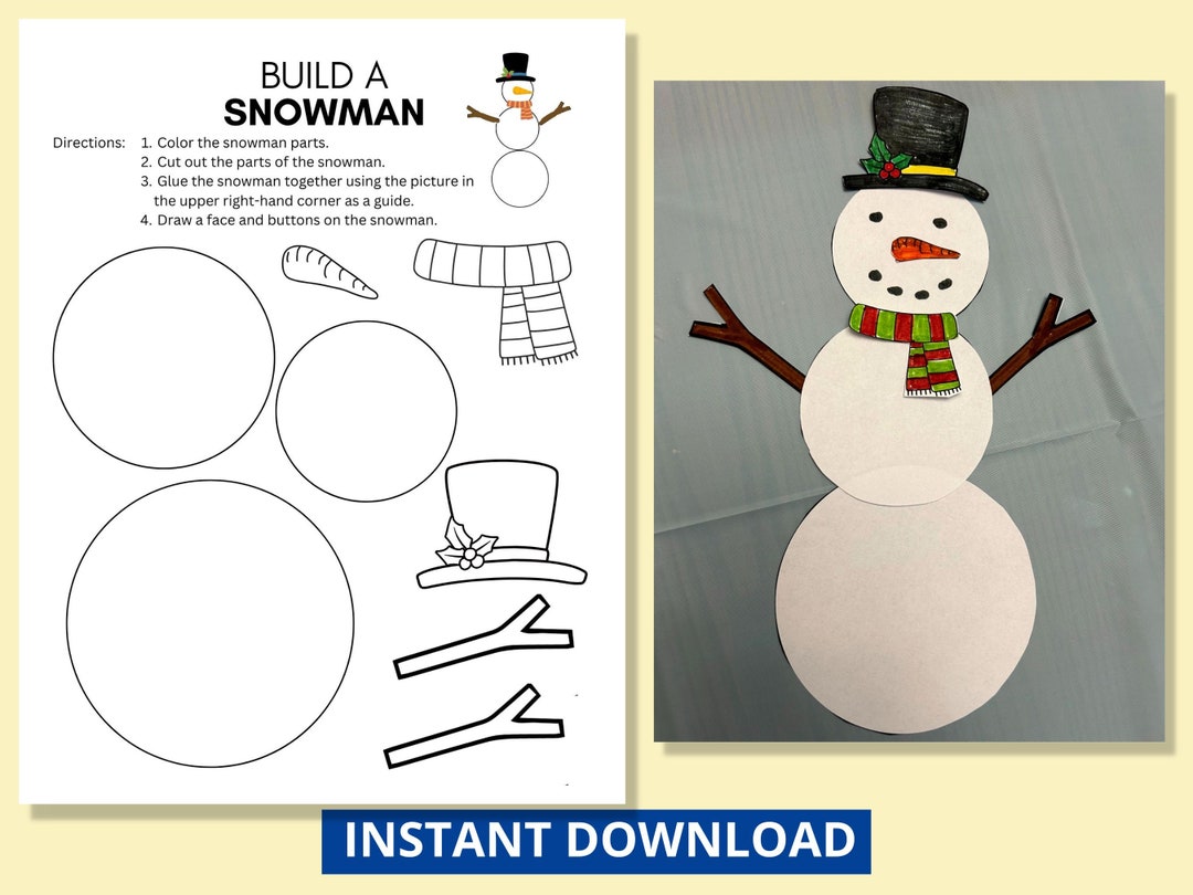 Build A Snowman Craft Christmas Craft for Kids Winter Craft Printable ...