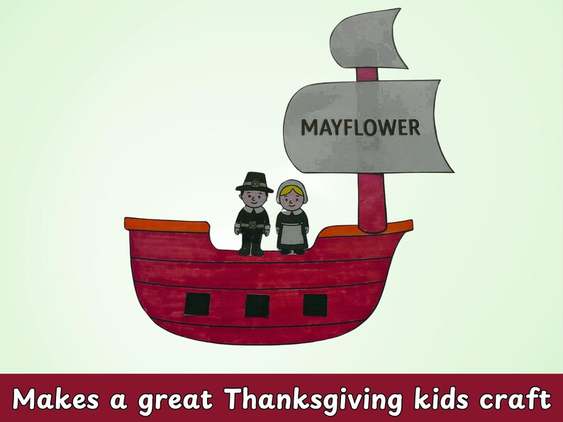 Printable Mayflower Craft for Kids | Thanksgiving Activity | Cut and ...