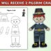 Pilgrim Craft for Kids: Printable Thanksgiving Activity - Etsy